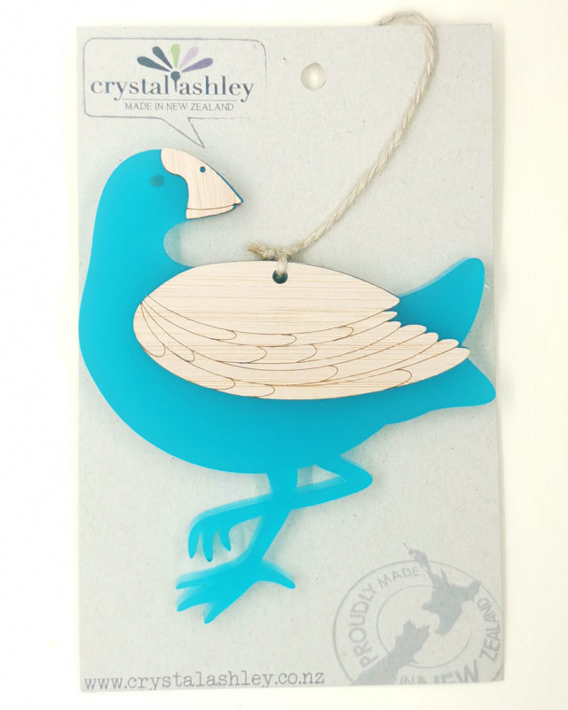 Bamboo Acrylic Ornament Pukeko - Blue Penguin New Zealand Gifts